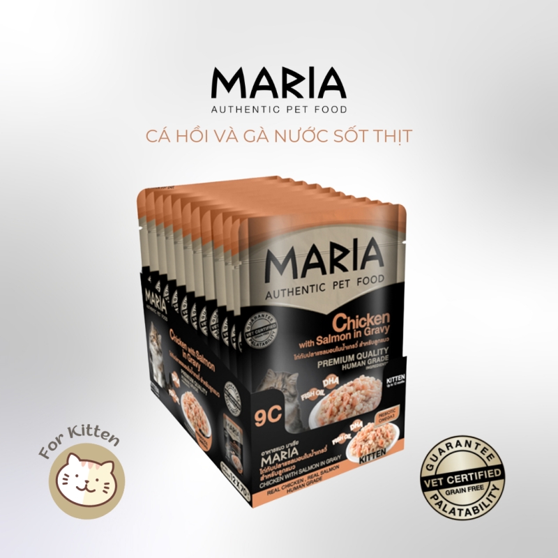 Maria Chicken with Salmon in Gravy thức ăn cao cấp cho mèo
