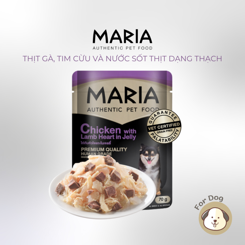 MARIA Chicken with Lamb Heart in Jelly thức ăn mềm dành cho chó