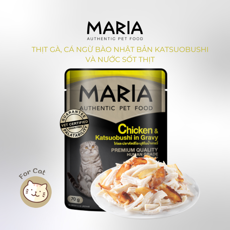 MARIA Chicken and Katsuobushi in Gravy - Thức ăn cho mèo